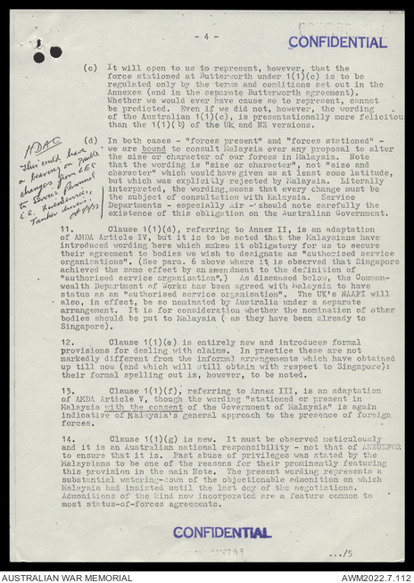 AWM206 CONF/24/2 - [Records of Headquarters ANZUK Force (Australia, New ...