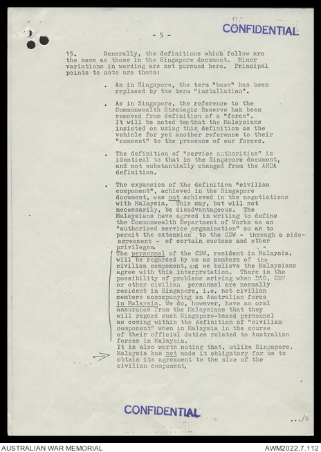 AWM206 CONF/24/2 - [Records of Headquarters ANZUK Force (Australia, New ...