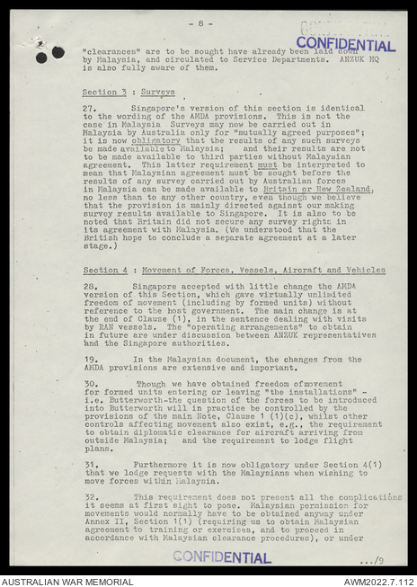 AWM206 CONF/24/2 - [Records of Headquarters ANZUK Force (Australia, New ...