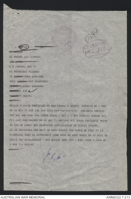 AWM103 R110/1/1 - [Headquarters, 1st Australian Task Force (HQ 1 ATF ...