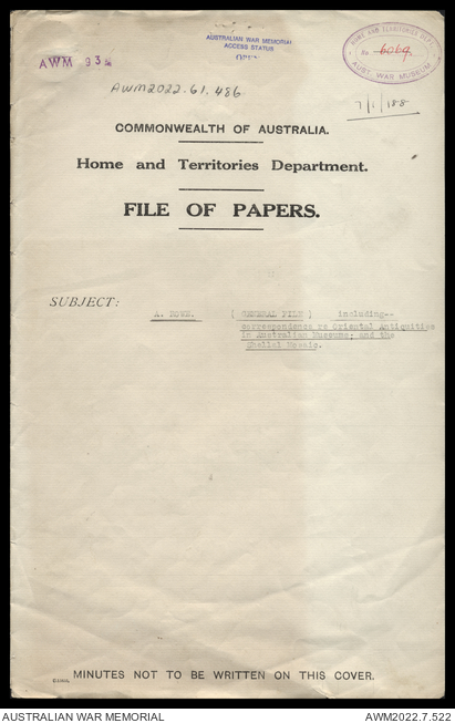 AWM93 7/1/188 - [Australian War Memorial registry files, first series ...