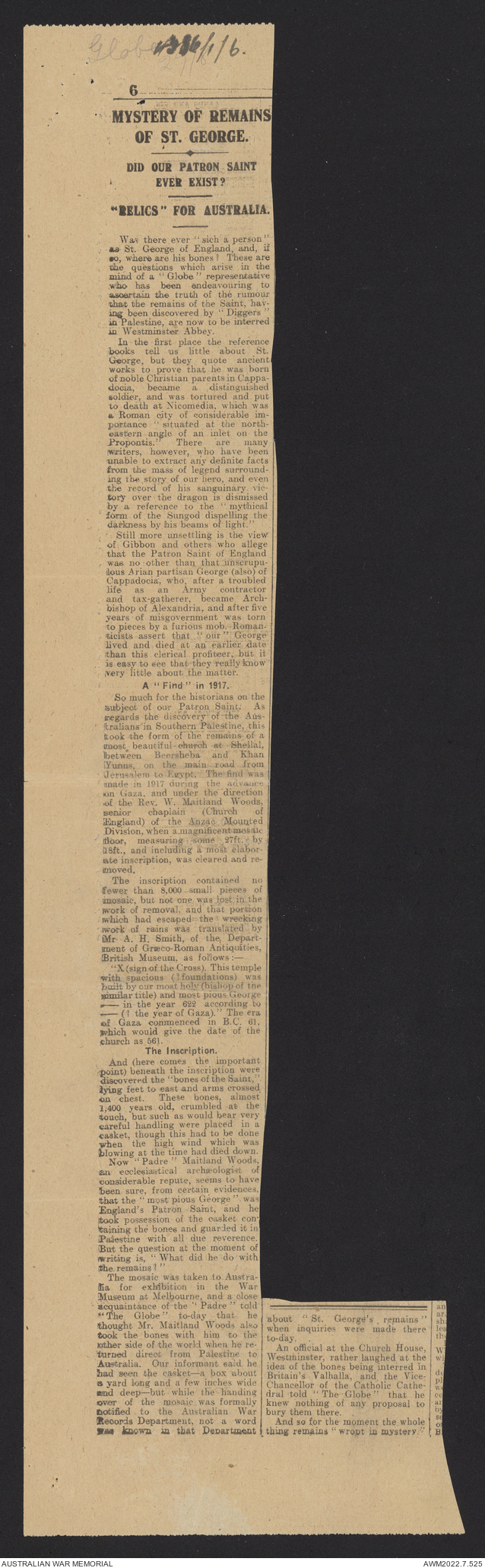 AWM16 4386/1/6 - [Australian War Records Section registry files and ...