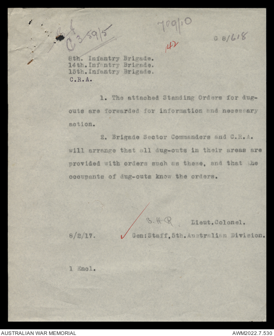 AWM25 709/14 - [Written records, 1914-18 War] Standing Orders. Orders ...