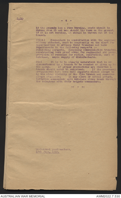 AWM25 709/14 - [Written records, 1914-18 War] Standing Orders. Orders ...