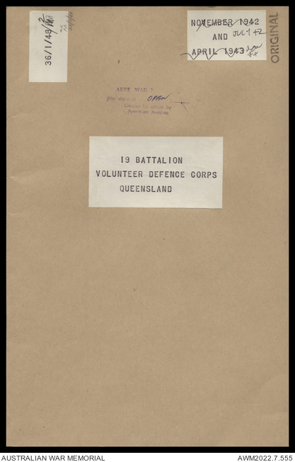 AWM52 36/1/48/2 - [Unit War Diaries, 1939-45 War] 19th Battalion ...
