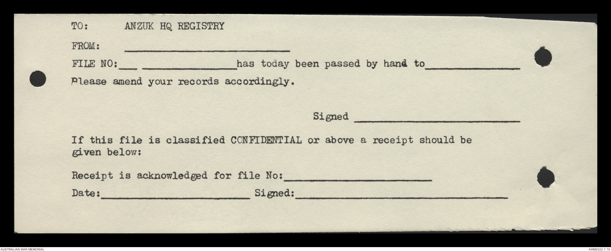 AWM206 71/109 ADMIN - [Records of Headquarters ANZUK Force (Australia ...