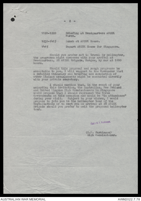 AWM206 71/109 ADMIN - [Records of Headquarters ANZUK Force (Australia ...