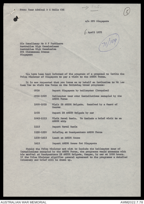 AWM206 71/109 ADMIN - [Records of Headquarters ANZUK Force (Australia ...