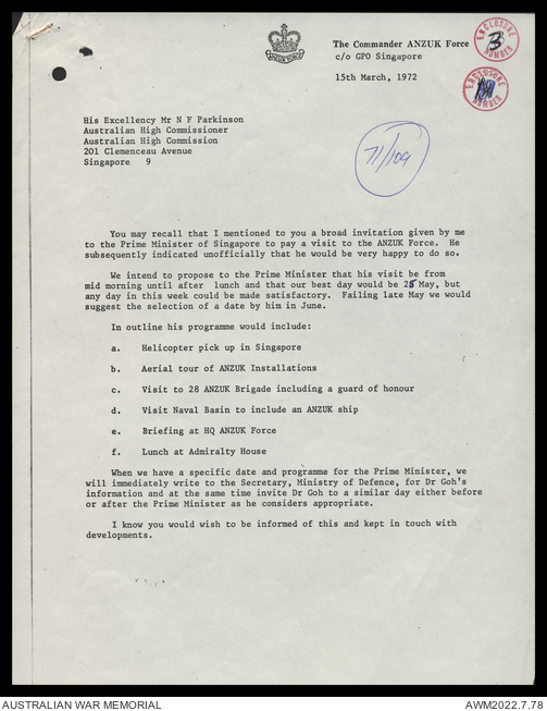 AWM206 71/109 ADMIN - [Records of Headquarters ANZUK Force (Australia ...