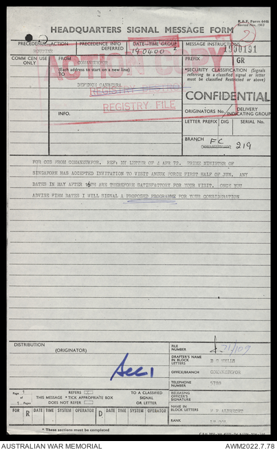 AWM206 71/109 ADMIN - [Records of Headquarters ANZUK Force (Australia ...
