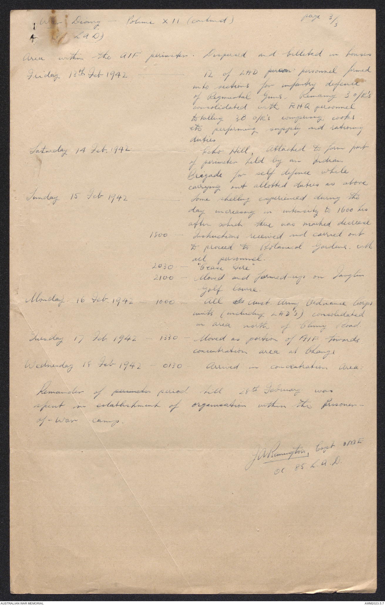 AWM52 14/60/68/2 - [Unit War Diaries, 1939-45 War] 2/85 Aust Light Aid ...