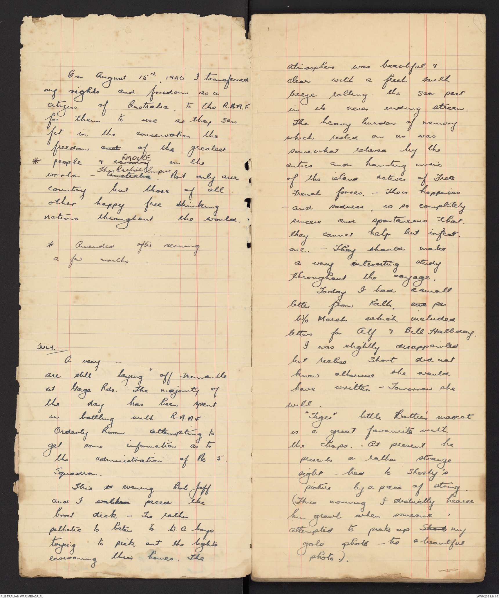 Folder 2 of 2 - Diary of William John ‘Jack’ McLean | Australian War ...