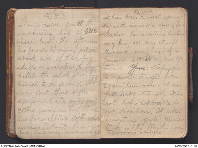 Wallet 1 of 1 - Diary of Alexander Lyall | Australian War Memorial