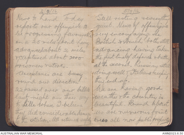 Wallet 1 of 1 - Diary of Alexander Lyall | Australian War Memorial