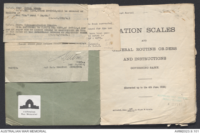 Ration pamphlet : scales of rations, forage, fuel and light as ...