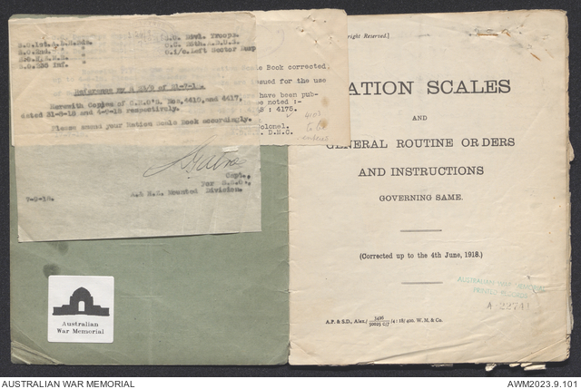 Ration pamphlet : scales of rations, forage, fuel and light as ...