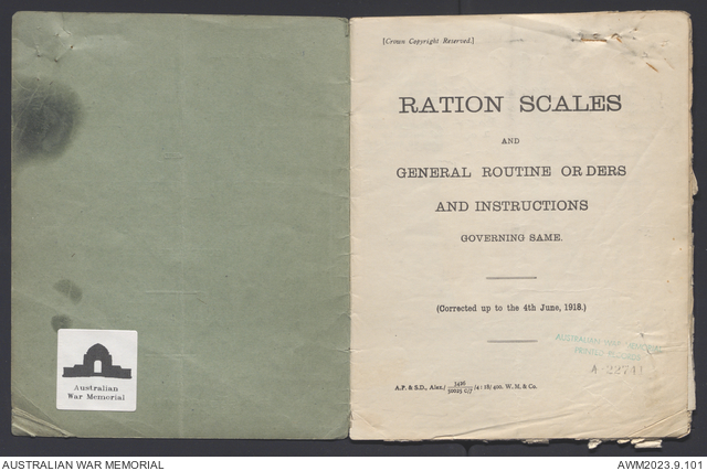 Ration pamphlet : scales of rations, forage, fuel and light as ...