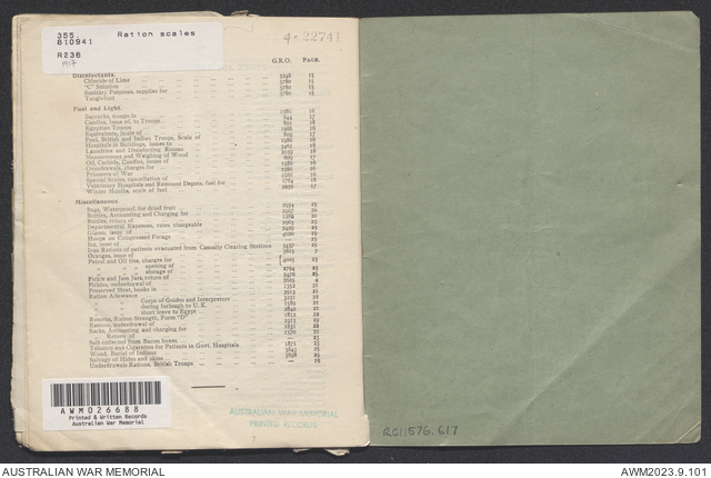 Ration pamphlet : scales of rations, forage, fuel and light as ...