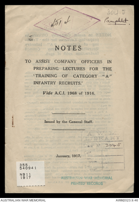 Notes to assist company officers in preparing lectures for the training ...