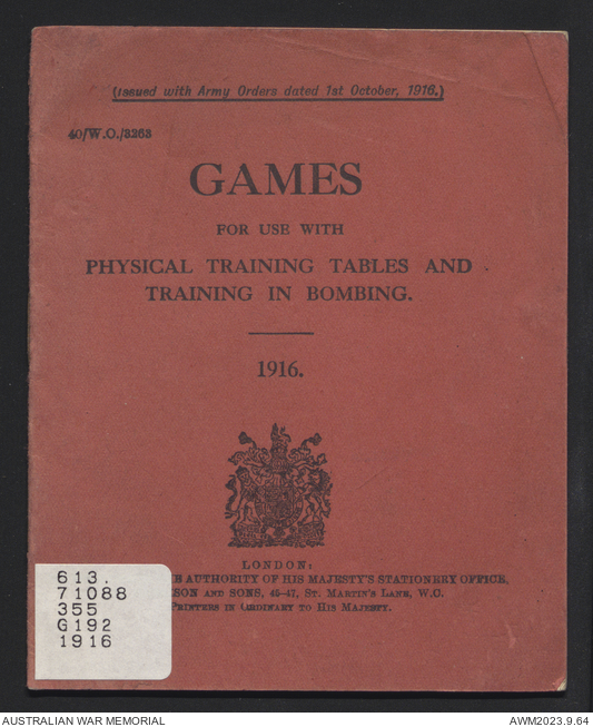 Games : for use with physical training tables and training in bombing ...