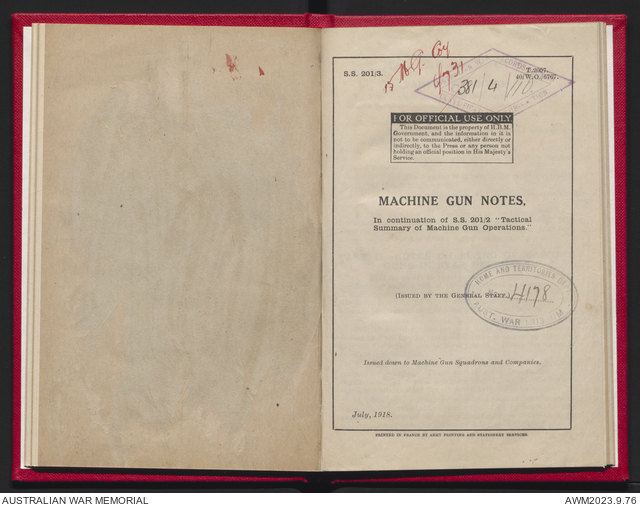 Machine gun notes / issued by the General Staff. Variant title ...