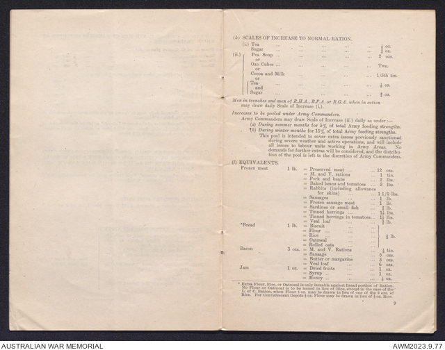 Ration pamphlet. Scales of rations, forage, fuel and light as ...