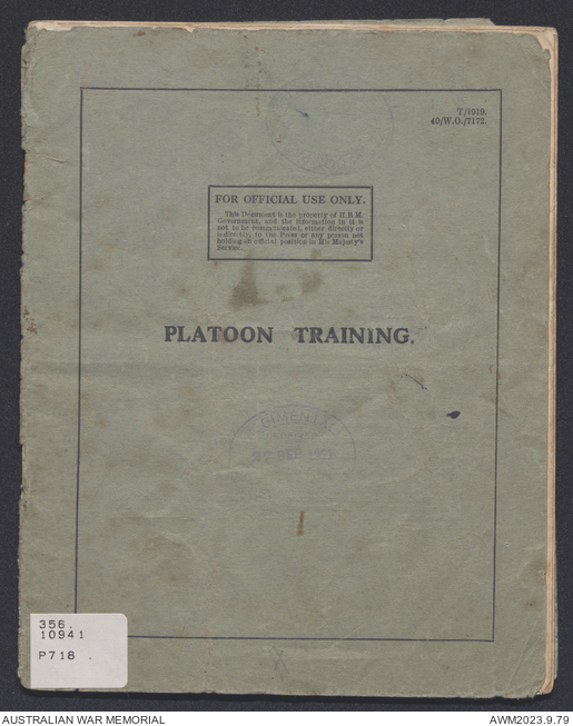 Platoon training | Australian War Memorial