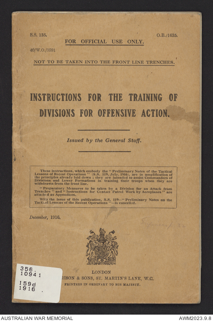 Instructions for the training of divisions for offensive action ...