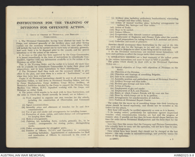 Instructions for the training of divisions for offensive action ...