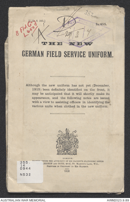 The New German field service uniform. | Australian War Memorial