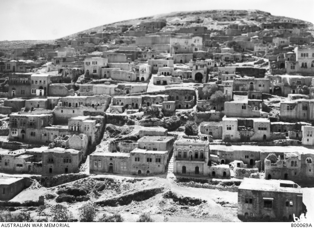 Panoramic view of the town of Es Salt, in Palestine. | Australian War ...