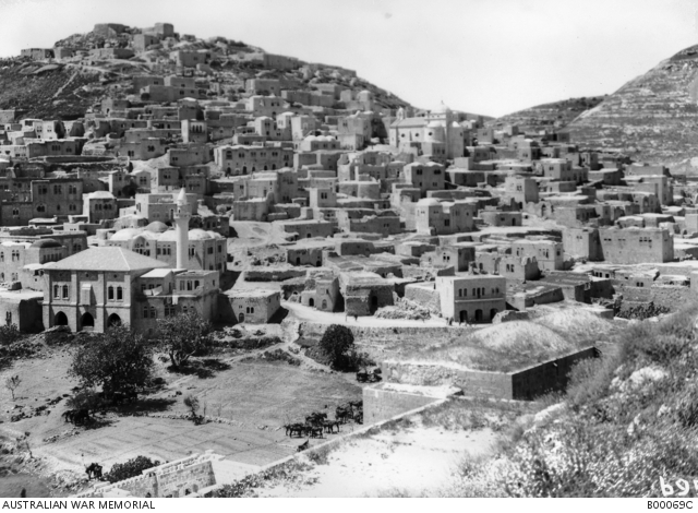 Panoramic view of the town of Es Salt, in Palestine. | Australian War ...