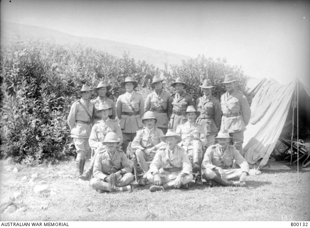 Group portrait of officers of the 1st Australian Light Horse Brigade ...