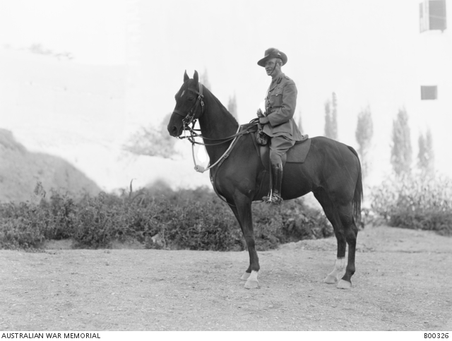 Portrait of General Chauvel and his charger. | Australian War Memorial