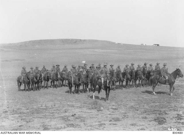 Mounted men of the Brigade Field Troop, of the 6th Australian Light ...