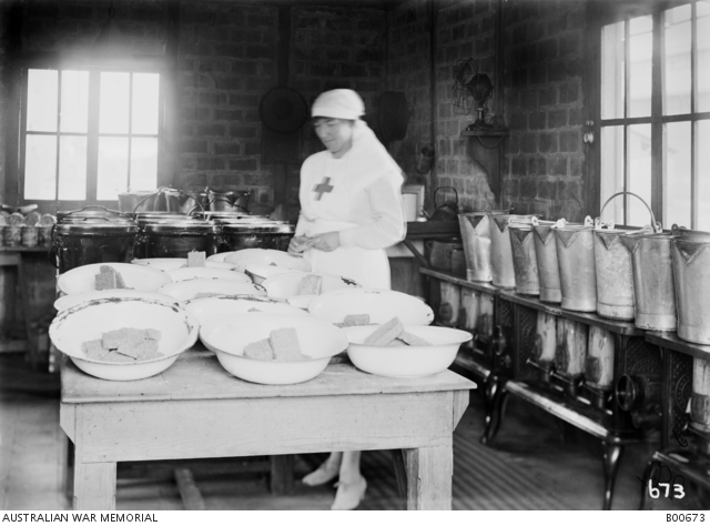 Miss Kaighan in the Red Cross Kitchen at No. 14 Australian General ...