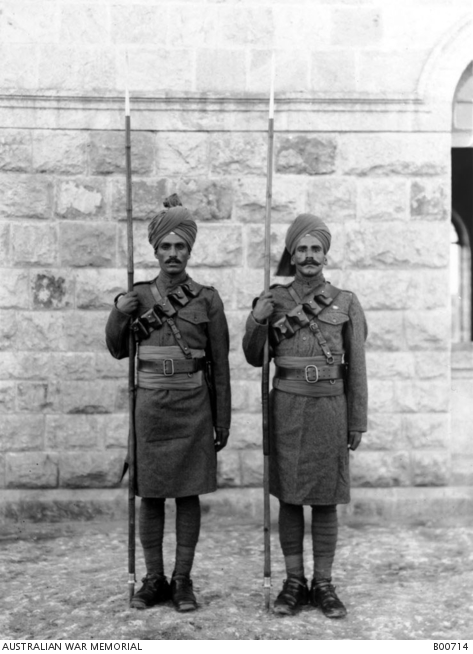 Portrait of two Dogra soldiers, of the Indian forces in Palestine and ...