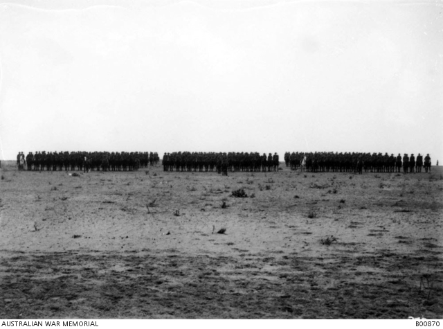 Distant group portrait of the Wellington Regiment of the New Zealand ...