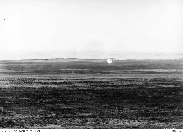 A view of Rafa in the distance. | Australian War Memorial