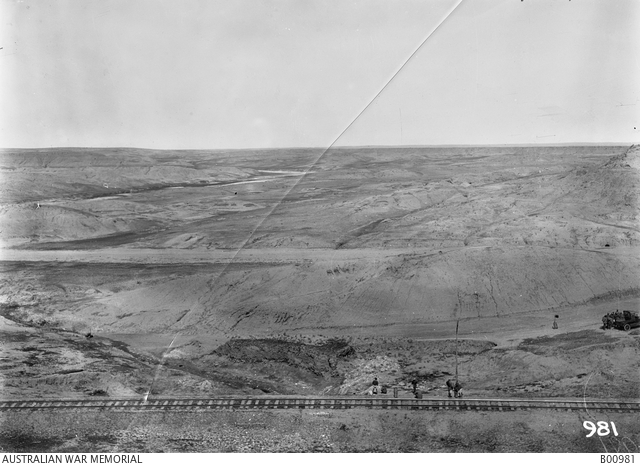 A view of Shellal, from Mosaic Hill, showing the railway line in the ...