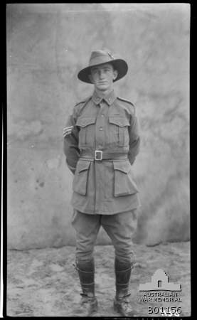 Portrait of Sergeant A F McLeod DCM, 3rd Australian Light Horse Machine ...