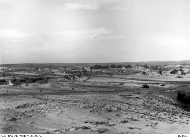 A distant view of a camp of the Australian Light Horse on the ...