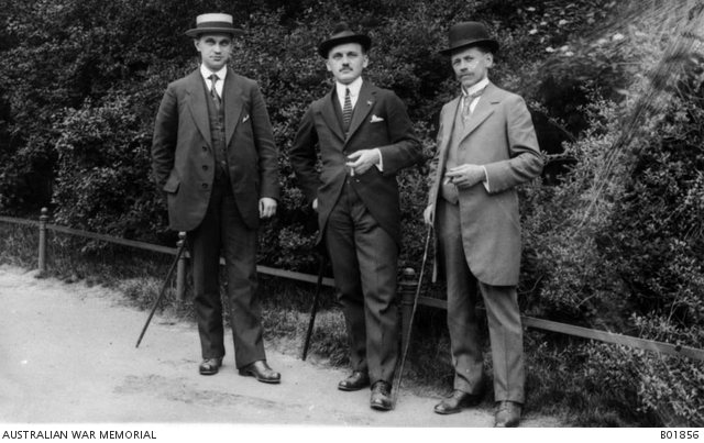 Portrait of three German men in Palestine, prior to the British ...