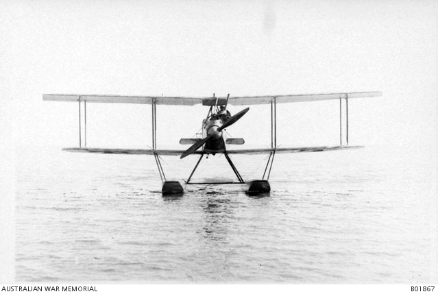 A full front view of a German Freidrichshafen FF33 marine seaplane ...