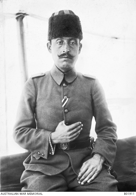 Portrait of an unknown Turkish officer, the ribbon he is wearing ...