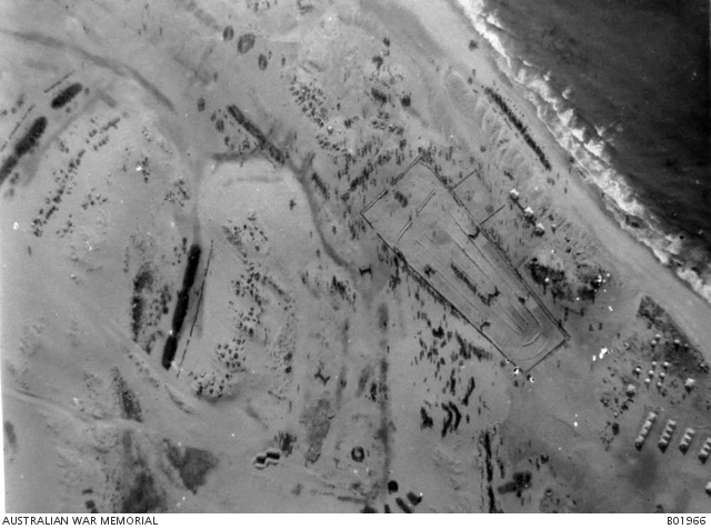 Aerial view of the camp of the 3rd Brigade Australian Light Horse on ...