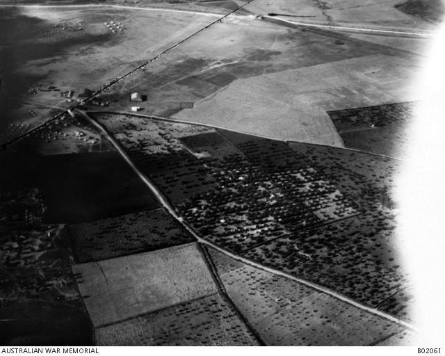 An aerial view of the Headquarters of the 40th Wing and the aerodrome ...