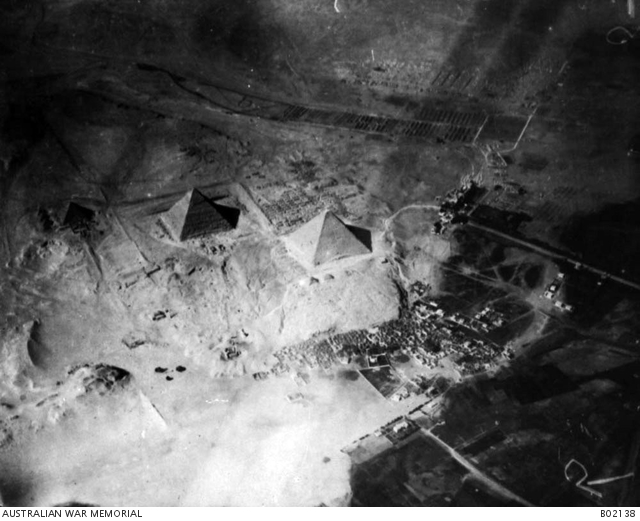 An aerial view of the Pyramids. | Australian War Memorial