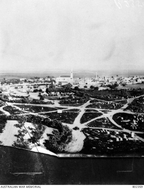 A view of Ramleh, on the Philistine Plain, from the Crusaders Tower. In ...