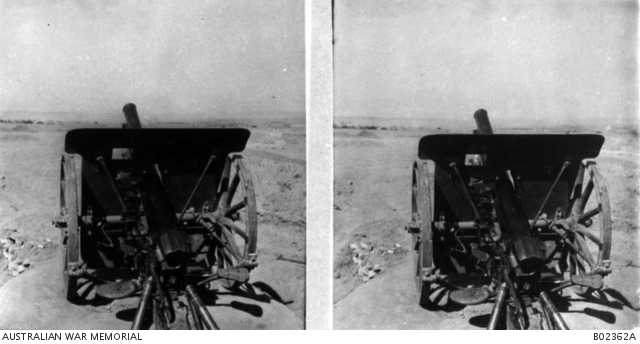 A German 77 mm gun which was captured by the Australian Light Horse ...
